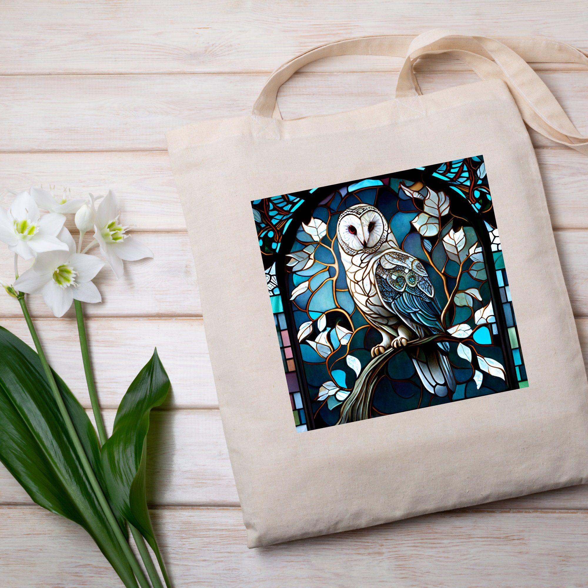 Owl Stained Glass Sublimation Designs, Stain Glass Pattern, Faux ...