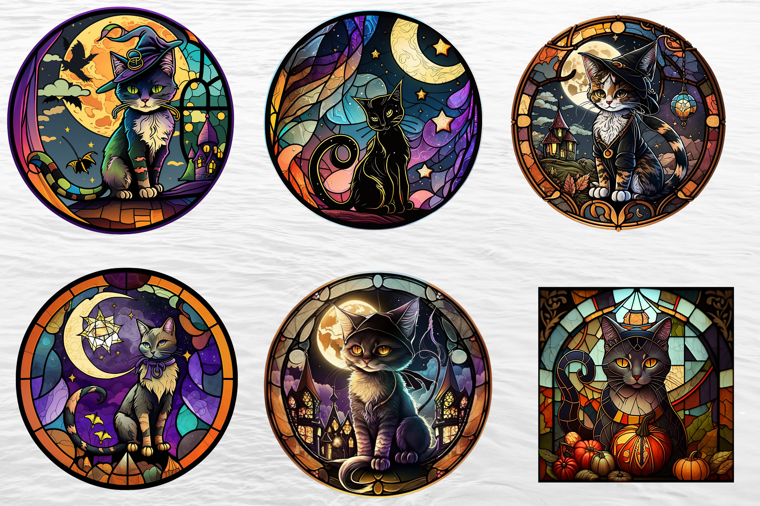 Halloween Cat Bundle Clip Art, Cat Magician, Cat Witch, 12 High Quality ...