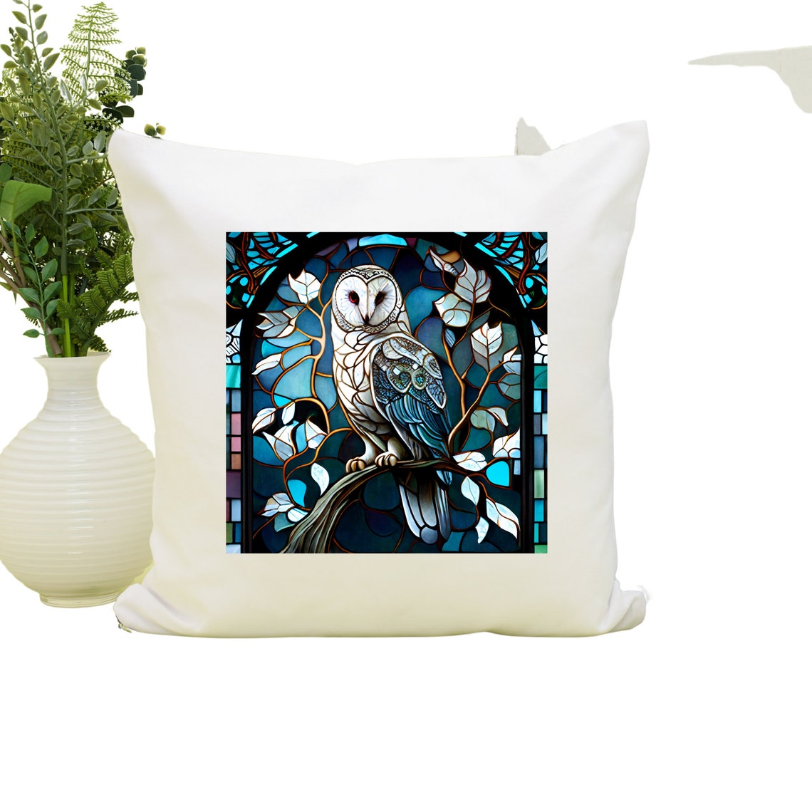 Owl Stained Glass Sublimation Designs, Stain Glass Pattern, Faux ...