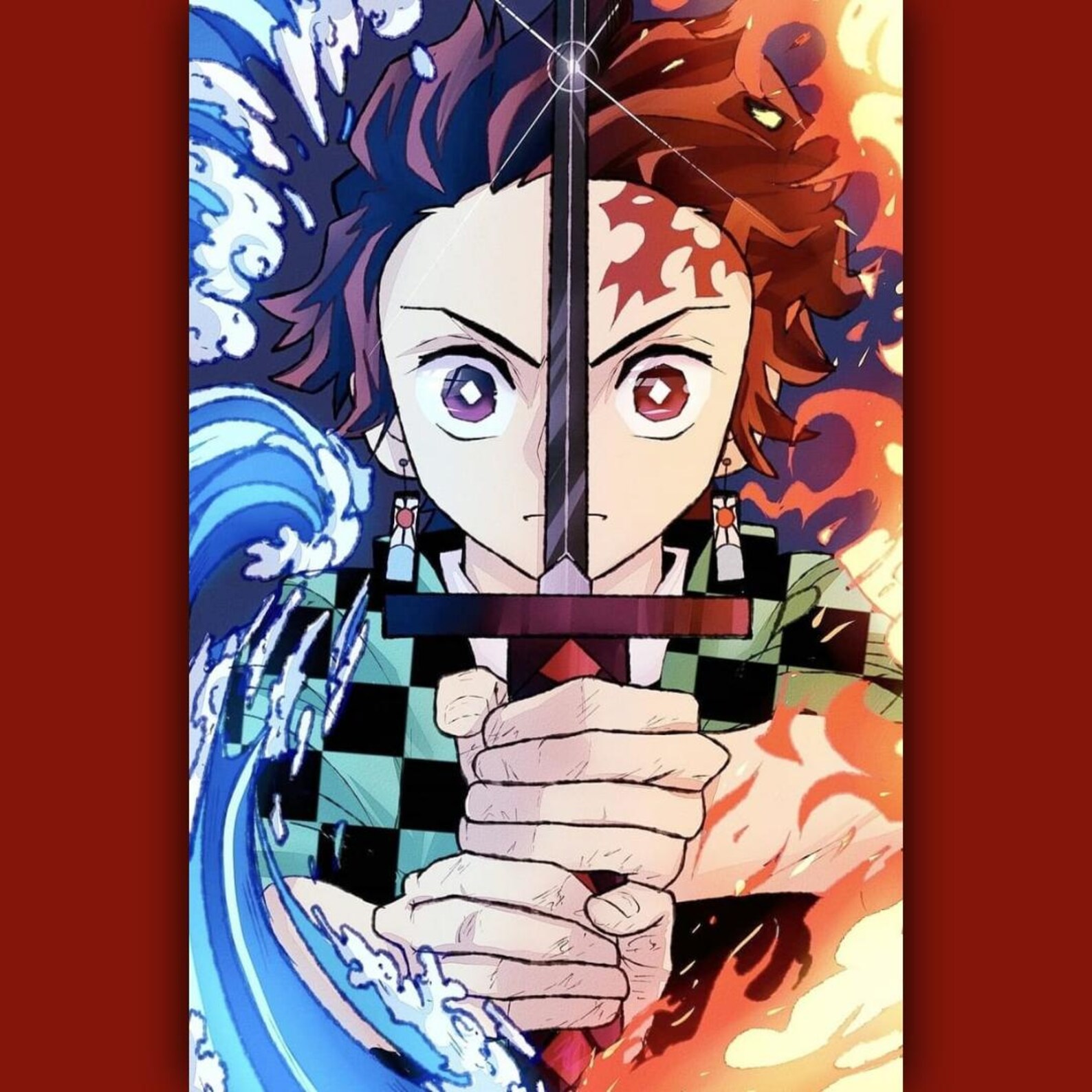 Tanjiro Kamado From Demon Slayer Handmade Manga Poster on Chart Paper ...