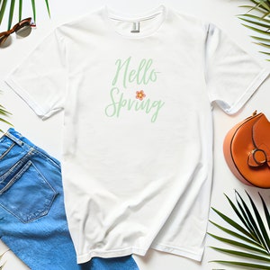 Hello Spring Shirt, Plant Mom, Plant Lover Shirt, Gardener T Shirt ...