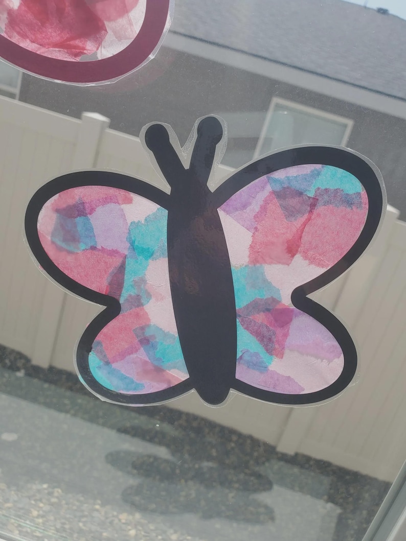 Butterfly Suncatcher Craft Kit: Tissue Paper Window Art - Etsy