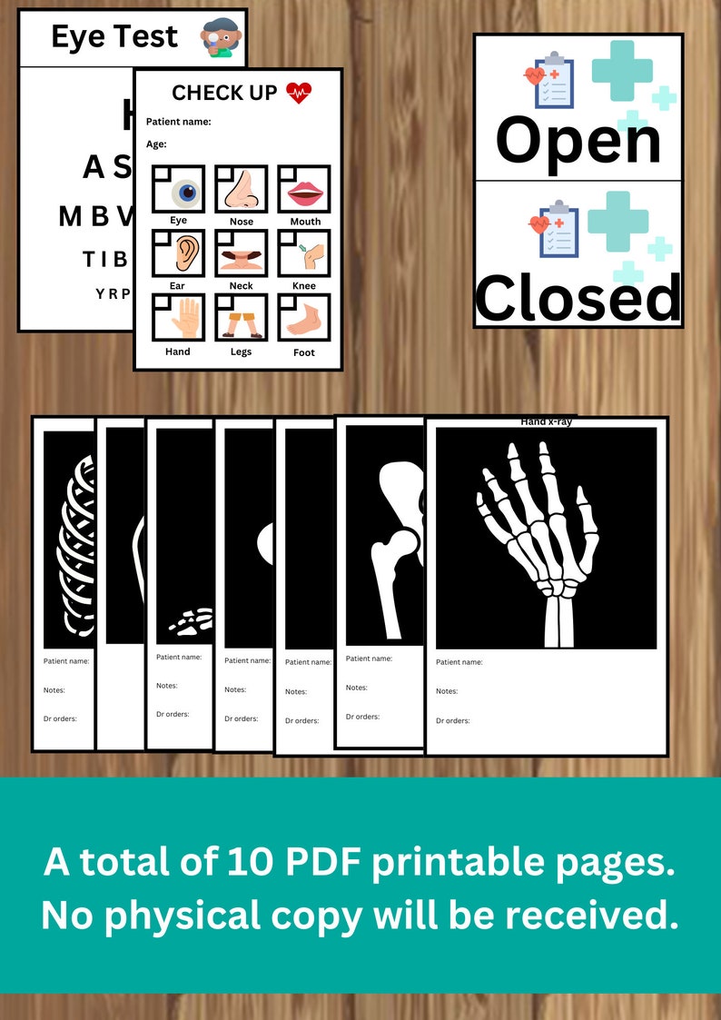 Printable X-ray for Kids / Pretend Doctor Printables / Play at Home ...