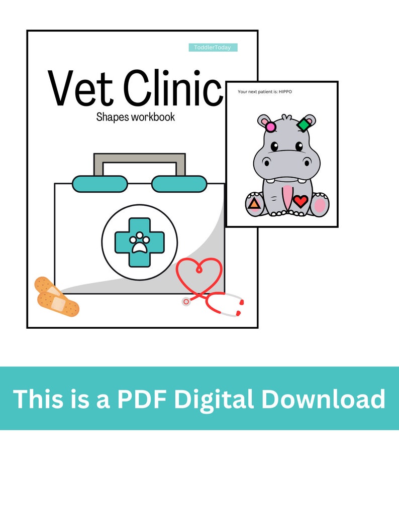 Vet Clinic- Shapes Workbook - Etsy