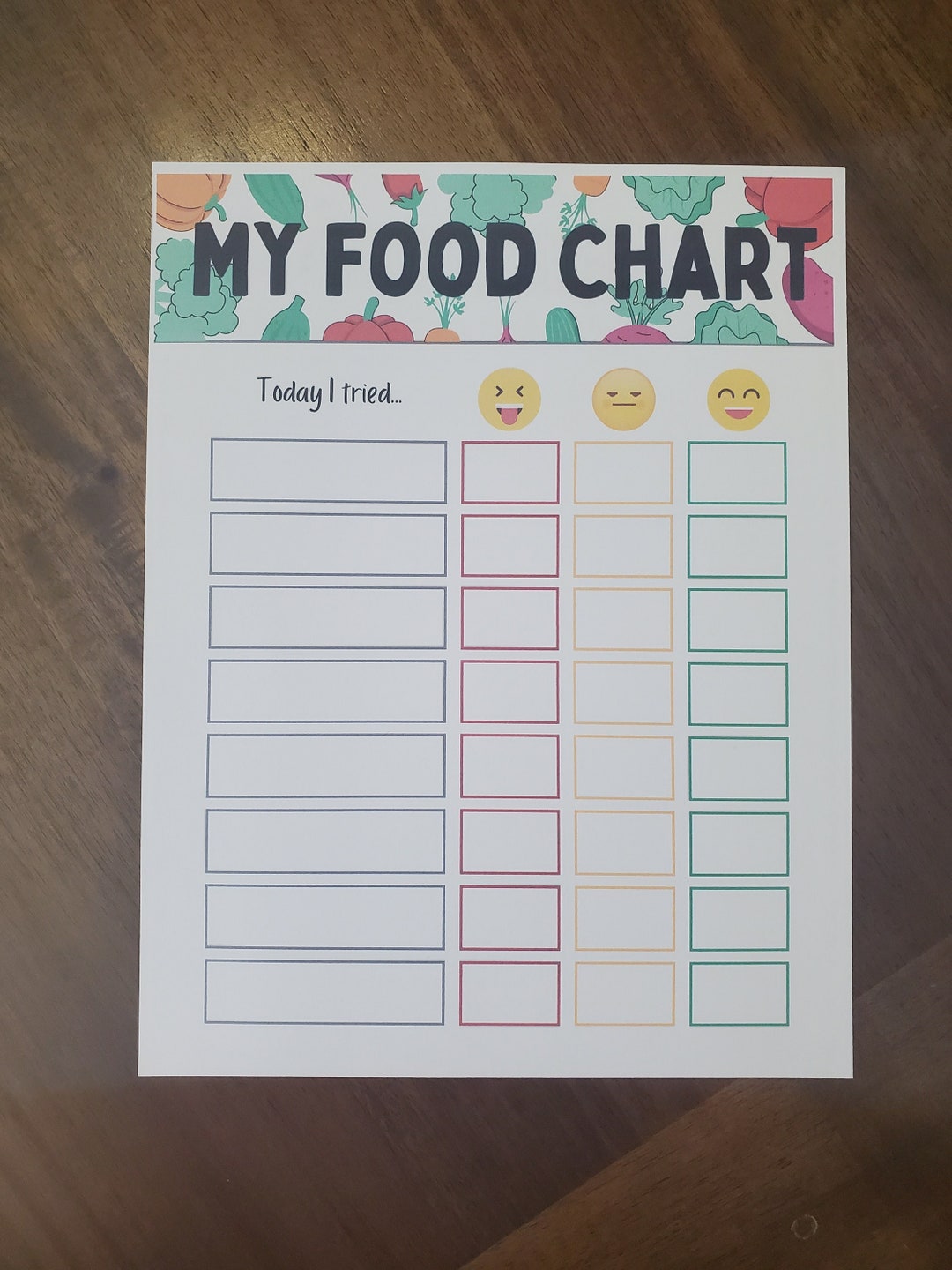 Picky Eater Chart / Try New Foods / Food Game for Kid - Etsy