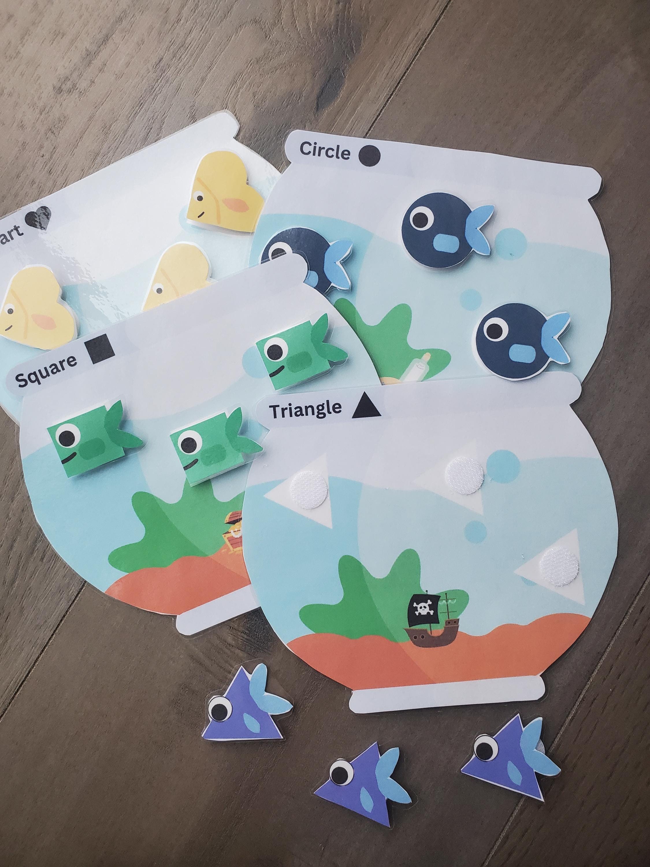 Shape Sorting Activity / Preschool Activity / Fish Shape Sorting - Etsy