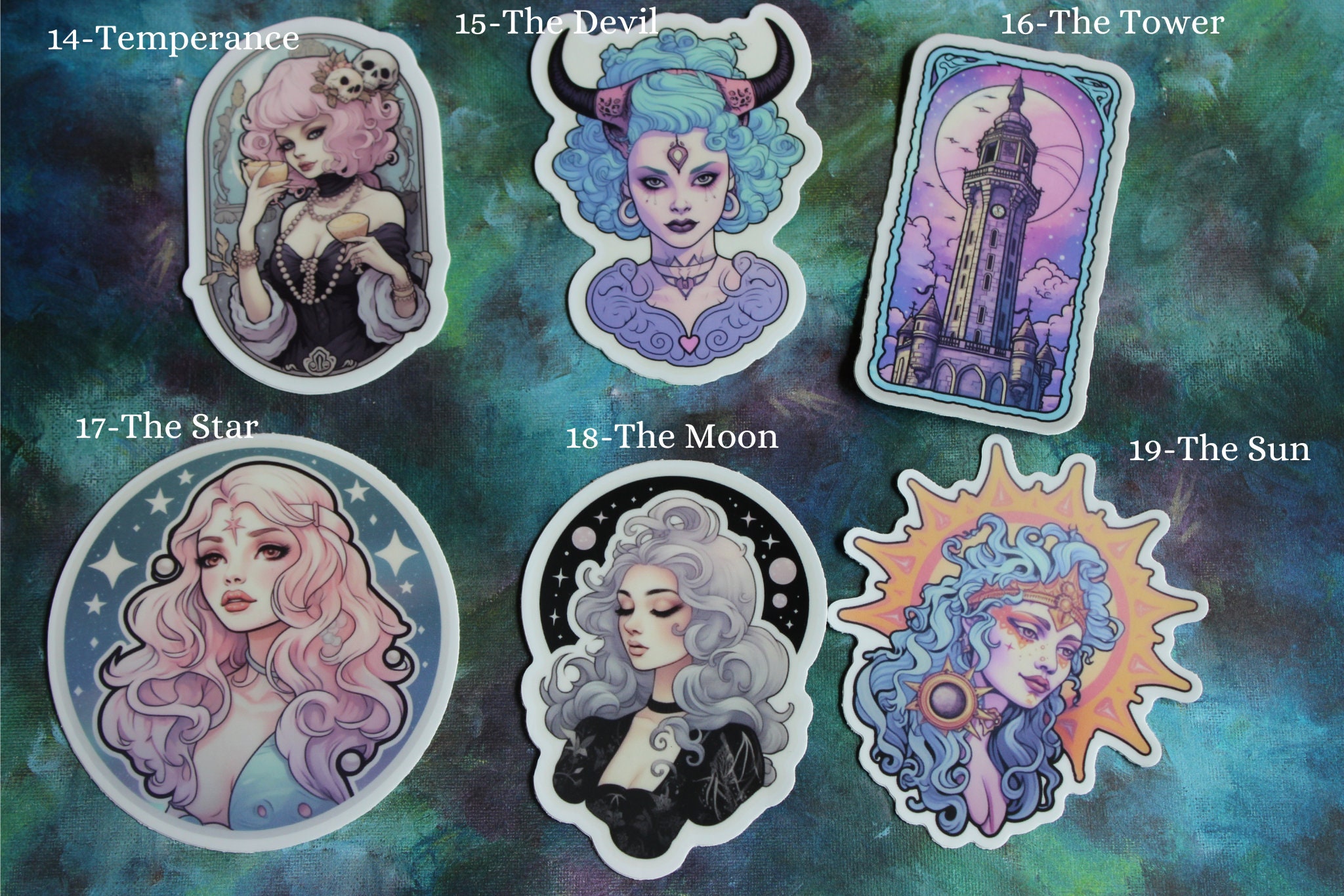 Pastel Goth Tarot Card 22 Stickers, ENTIRE SET, Pastel Goth Major ...