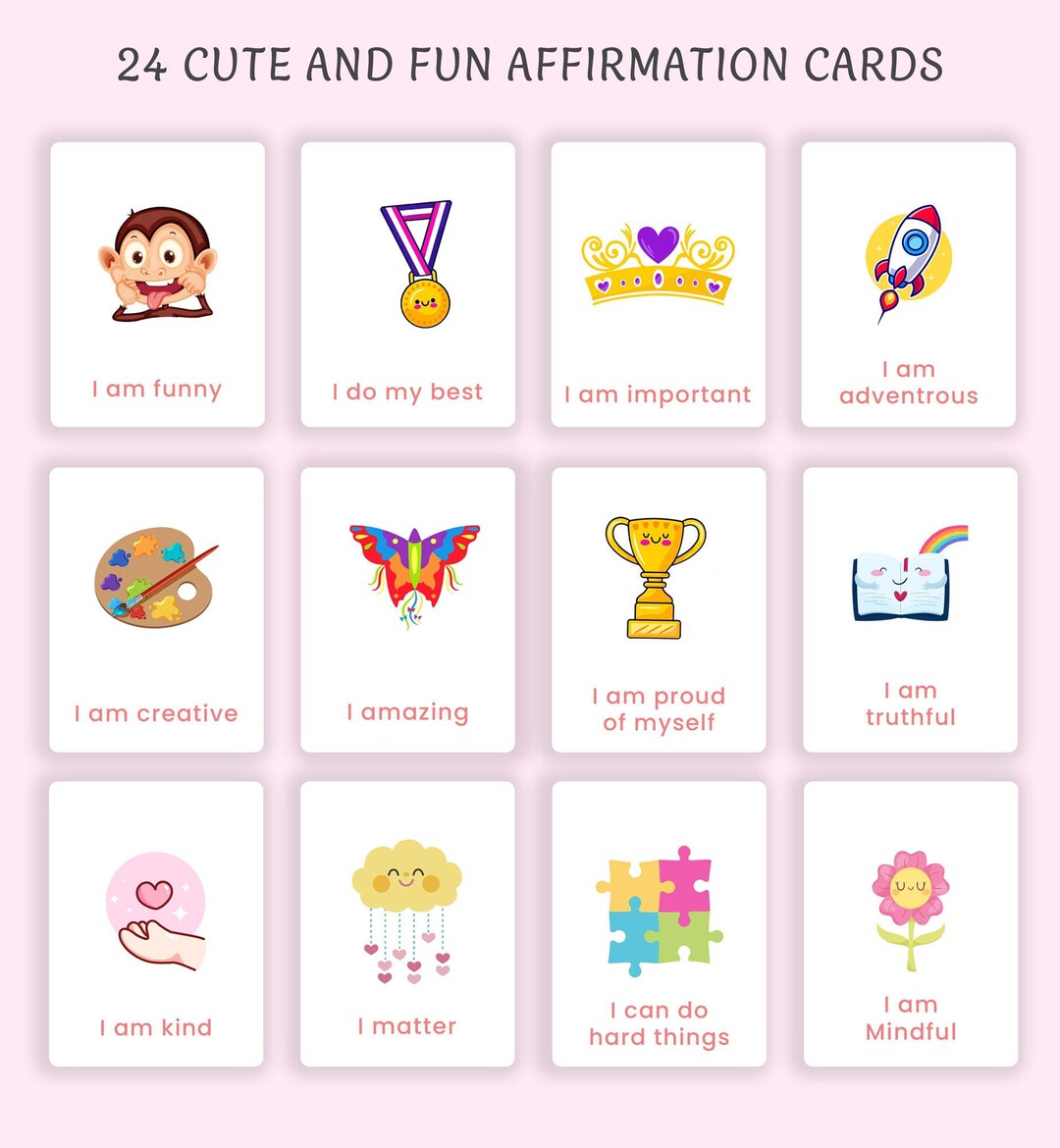 Positive Affirmation for Kids Printable Affirmation Card for Kids ...