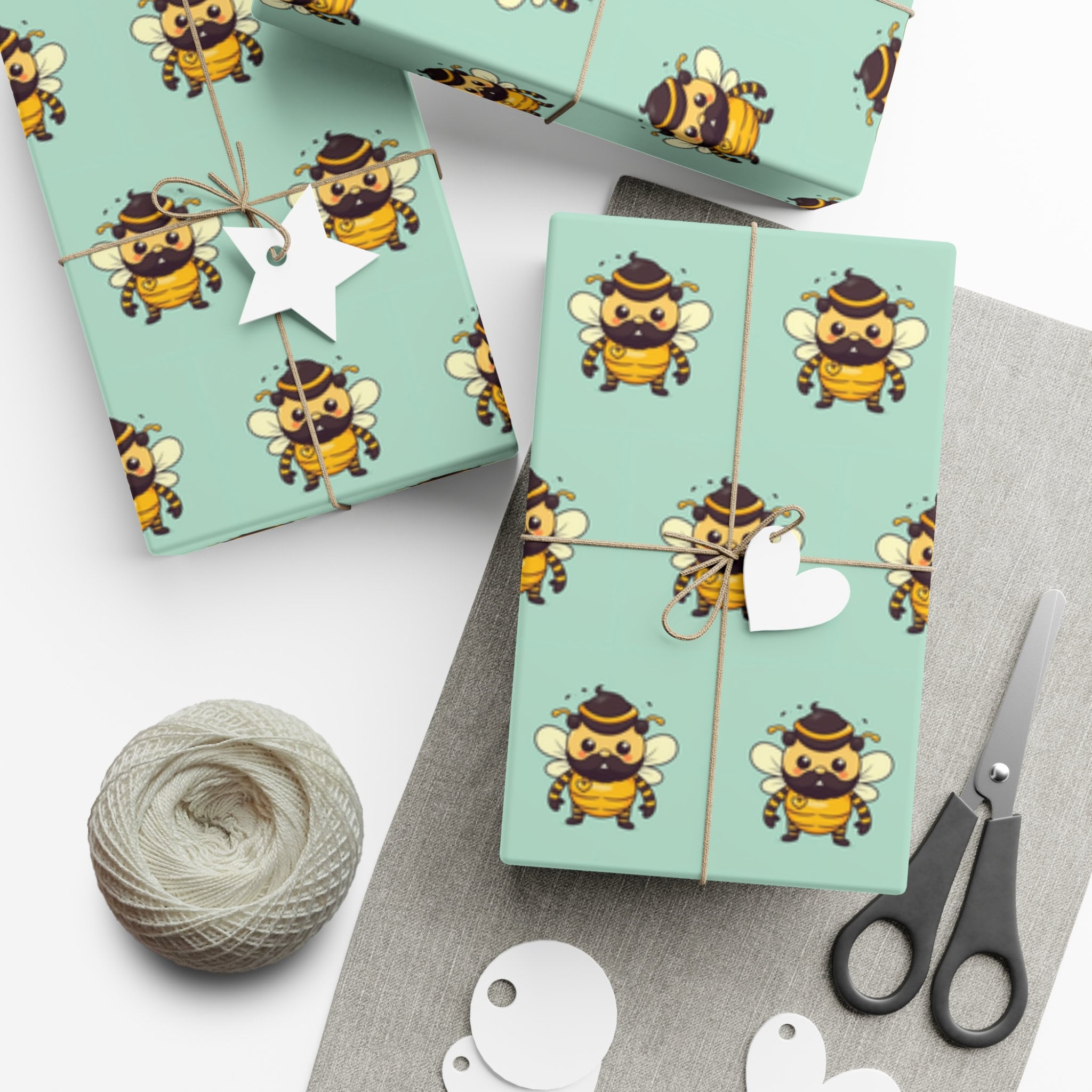 Cute Bee Wrapping Paper Worker Bee Wrapping Paper Bee Wrapping Paper ...