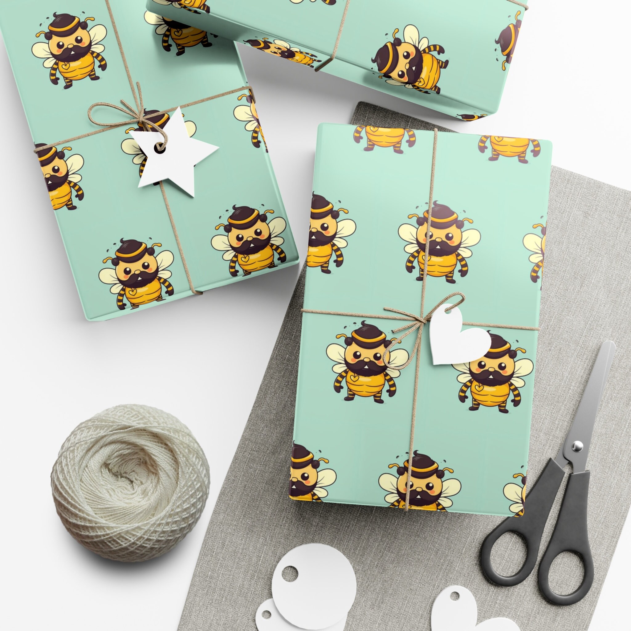 Cute Bee Wrapping Paper Worker Bee Wrapping Paper Bee Wrapping Paper ...