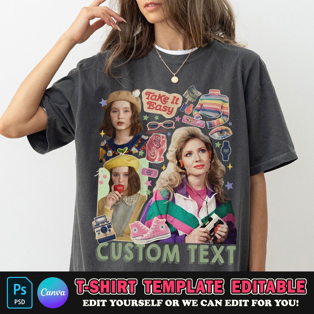 Custom Bootleg Shirt Canva Template Editable, Personalized Y2K Clothing ...