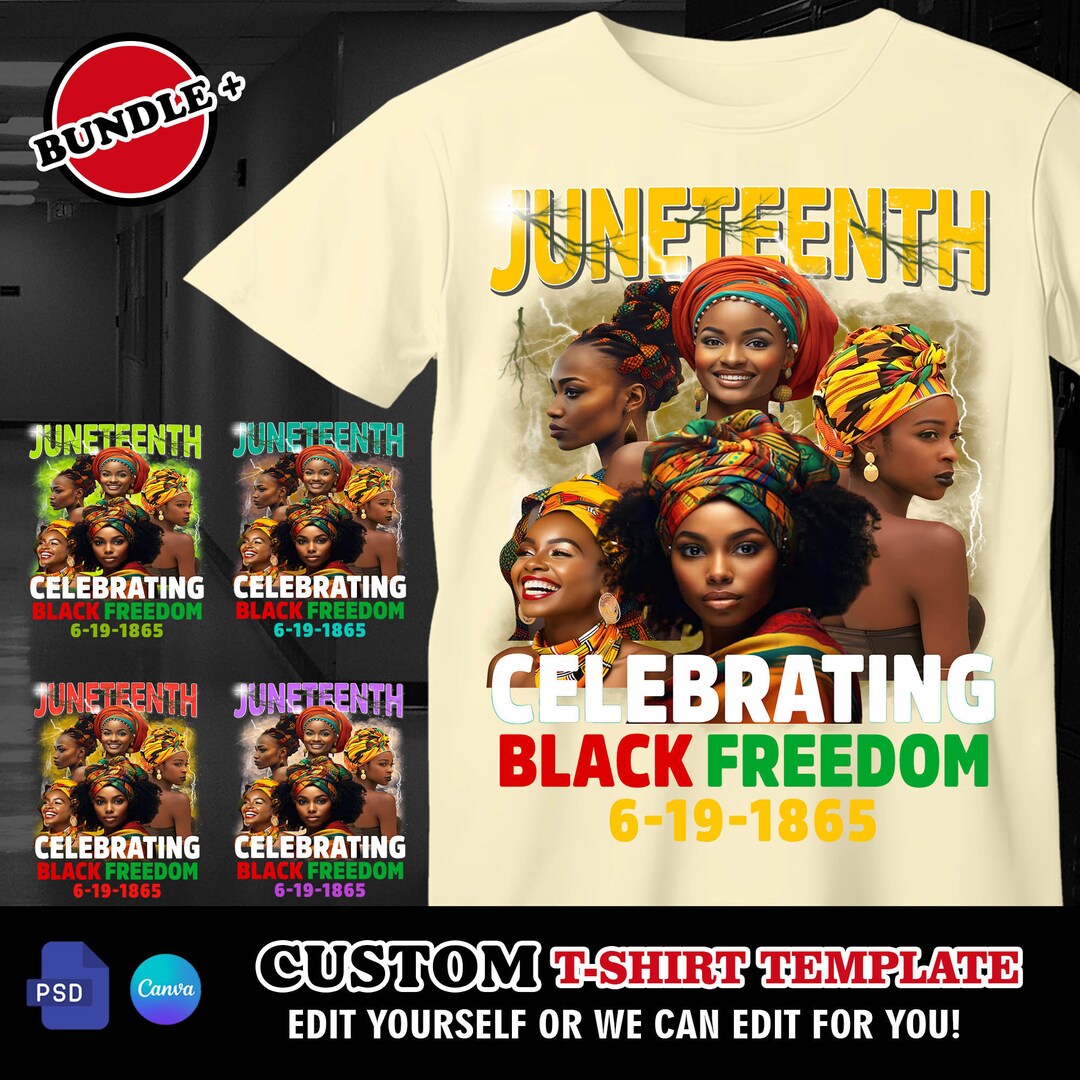 Juneteenth Celebrating Black Freedom Png, Editable in Canva and ...