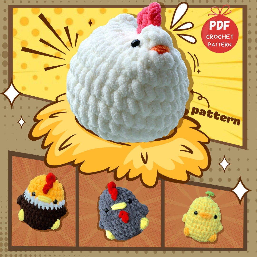 Crochet Chicken Plush Pattern, Amigurumi Crochet Pattern Bundle ...