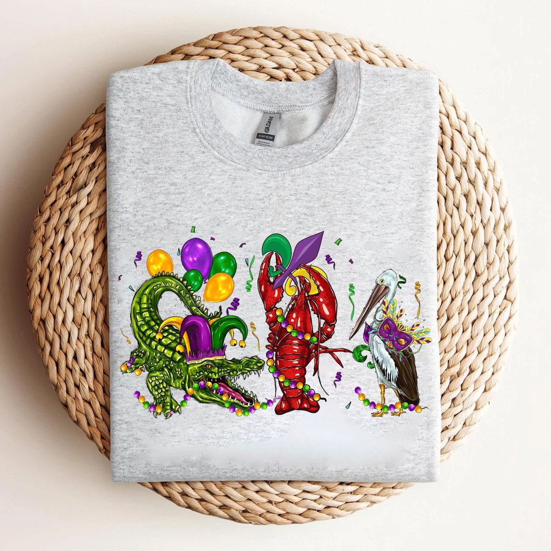 Mardi Gras Alligator Pelican Crawfish Instand Download, Mardi Gras PNG ...