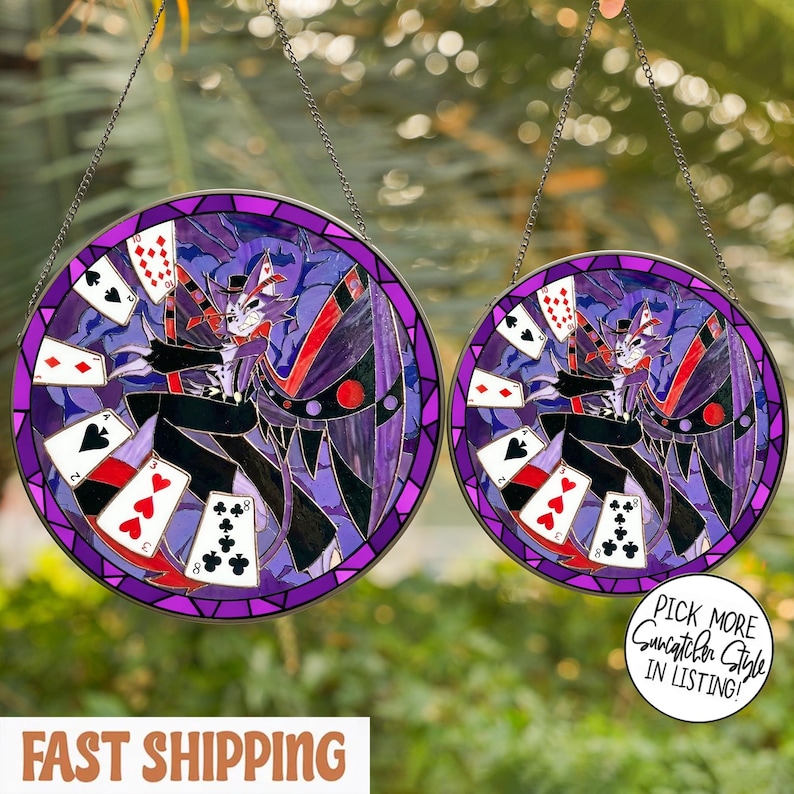 Husk Suncatcher, Hazbin Hotel Inspired Window Hanging, Stained Glass ...