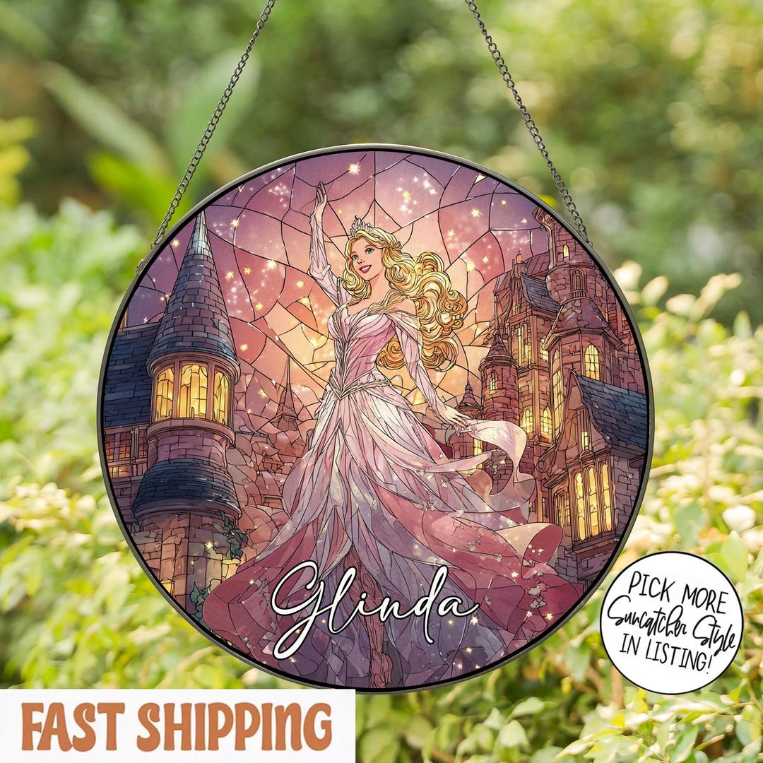 Custom Name Glinda Besties Suncatcher Ornament, Stained Glass Wicked ...