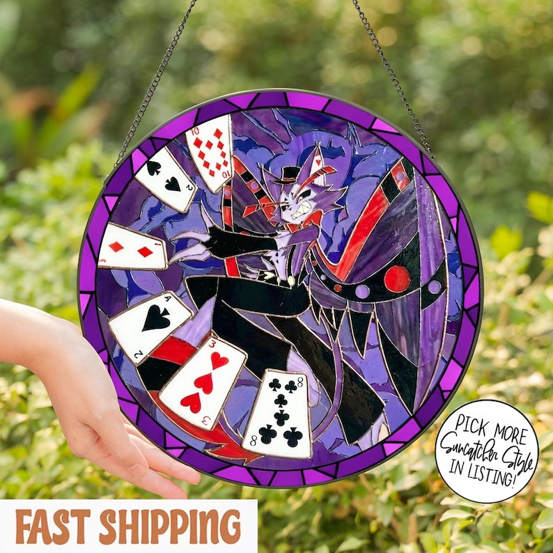 Husk Suncatcher, Hazbin Hotel Inspired Window Hanging, Stained Glass ...