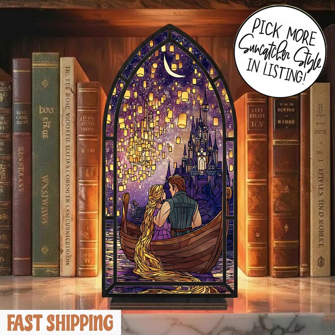Disney Tangled Suncatcher Candle Holder, Fairy Tale Magic Window Panel ...