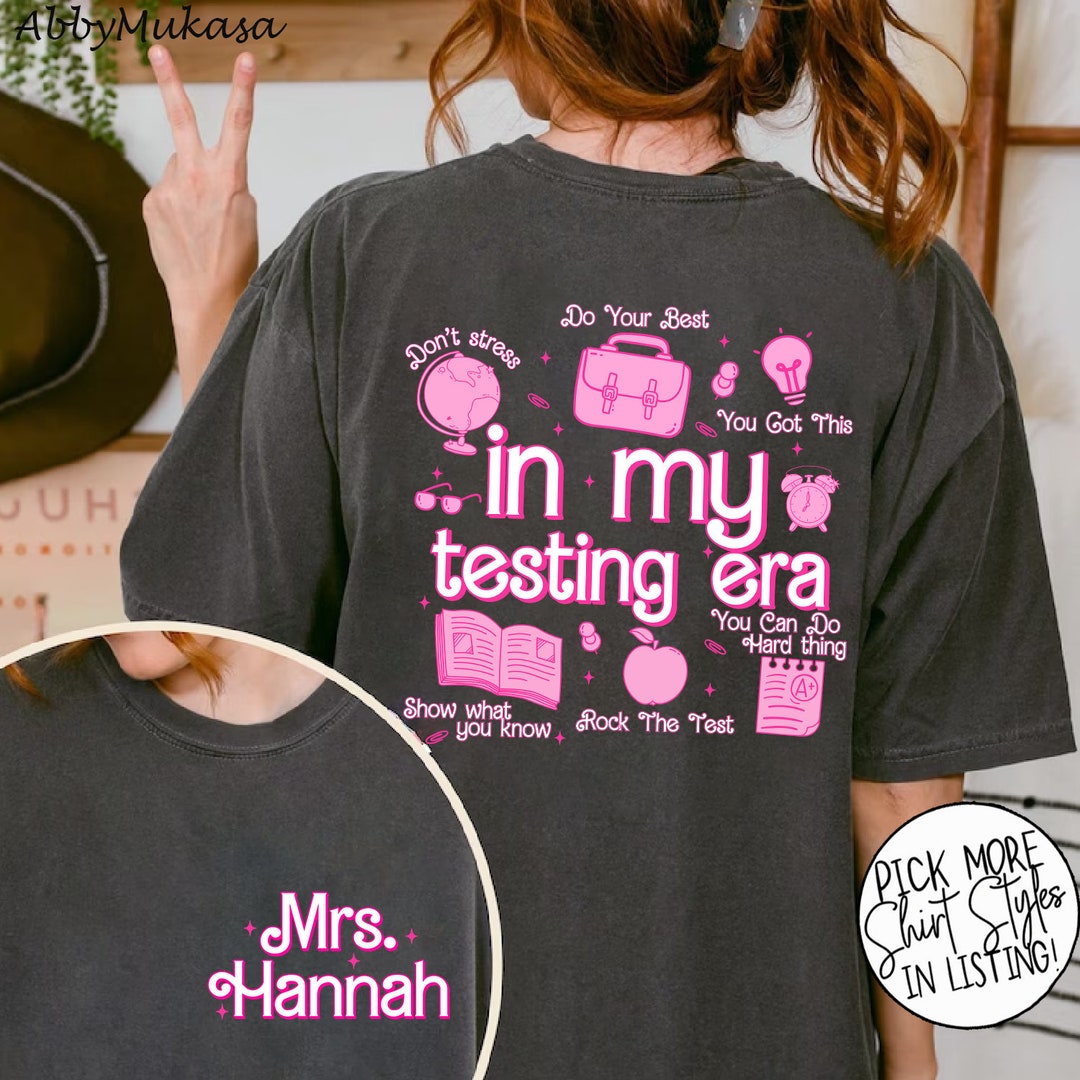 Retro Groovy in My Testing Era Teacher Shirt, Teacher Personalized Test ...
