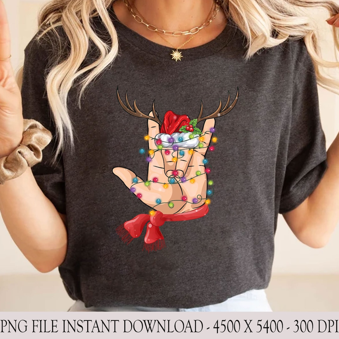 Merry Sign Language Christmas Png Sign Language Santa Hat - Etsy