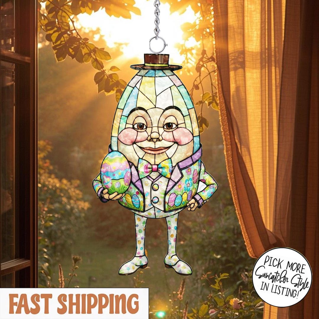 Humpty Dumpty Easter Egg Suncatcher, Funny Egg Cartoon Window Hanging ...