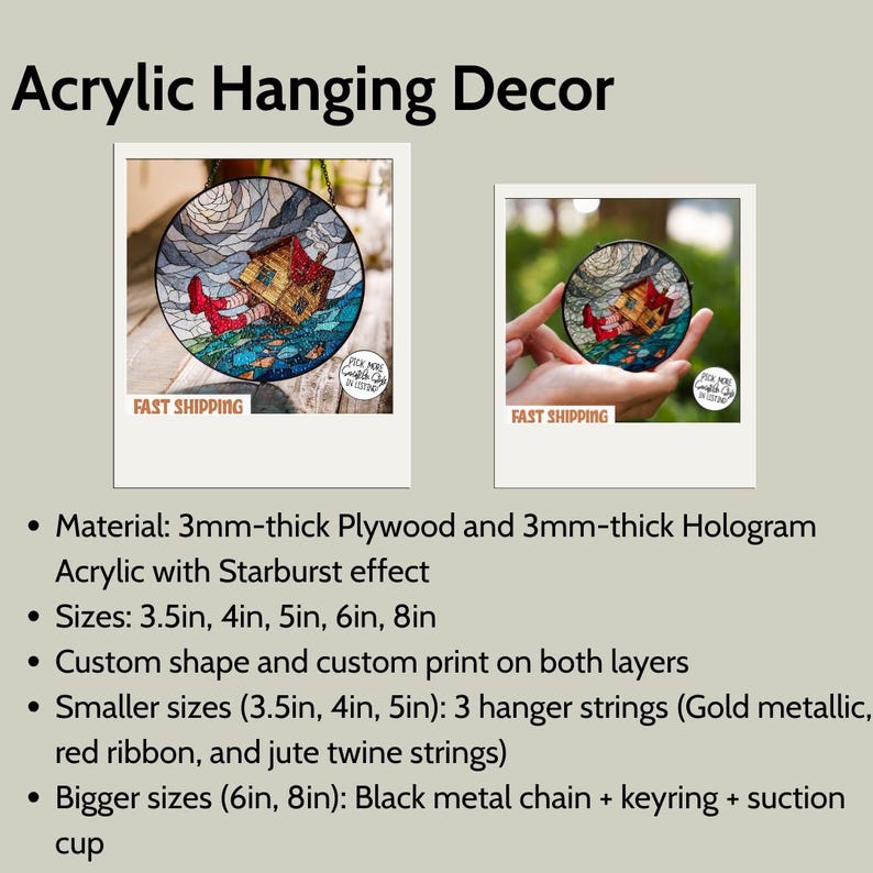 Husky Angel Hologram Acrylic Window Hanging, Acrylic Husky Ornament ...