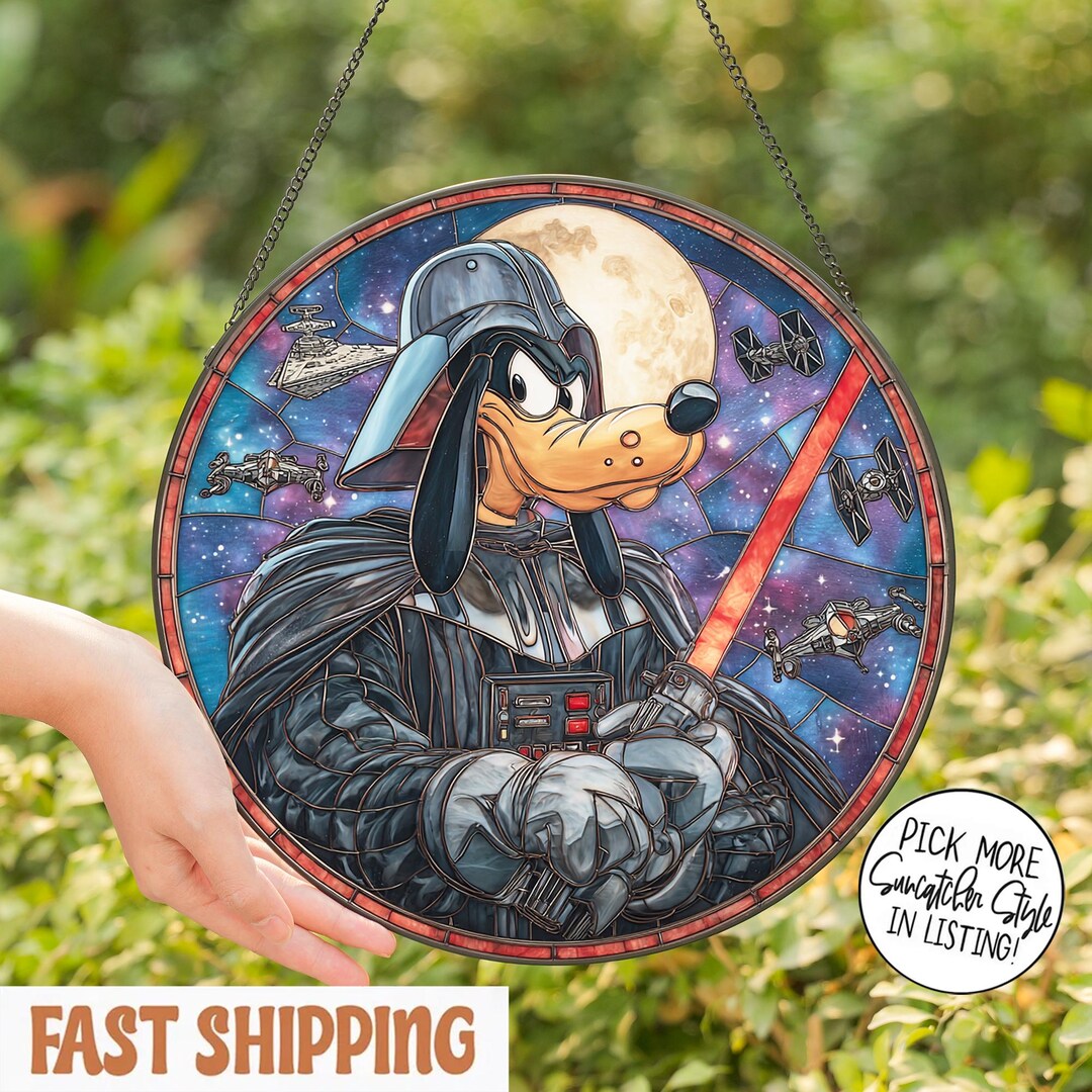 Groffy Dark Space Villain Suncatcher, Gothic Sci-fi Window Hanging ...