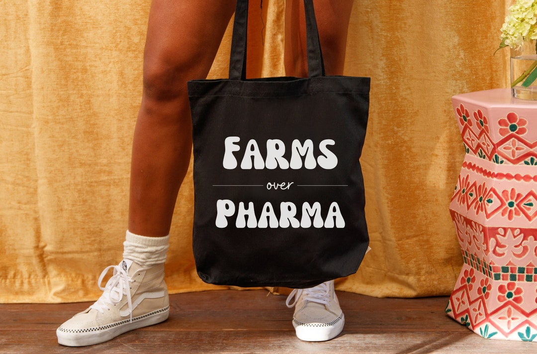 Farms Over Pharma Organic Cotton Tote Bag - Sustainable Living - Etsy