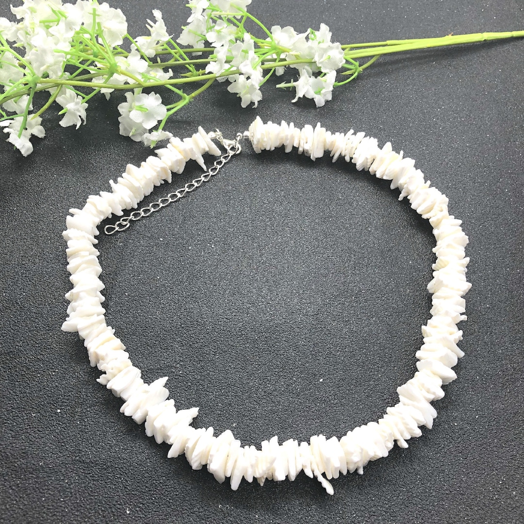 White Puka Natural Shell Piece Irregular Chips Seashell Choker - Etsy