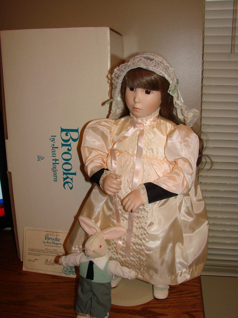Danbury Mint Porcelain Collectors 20" Brooke Doll With Plush Rabbit by ...