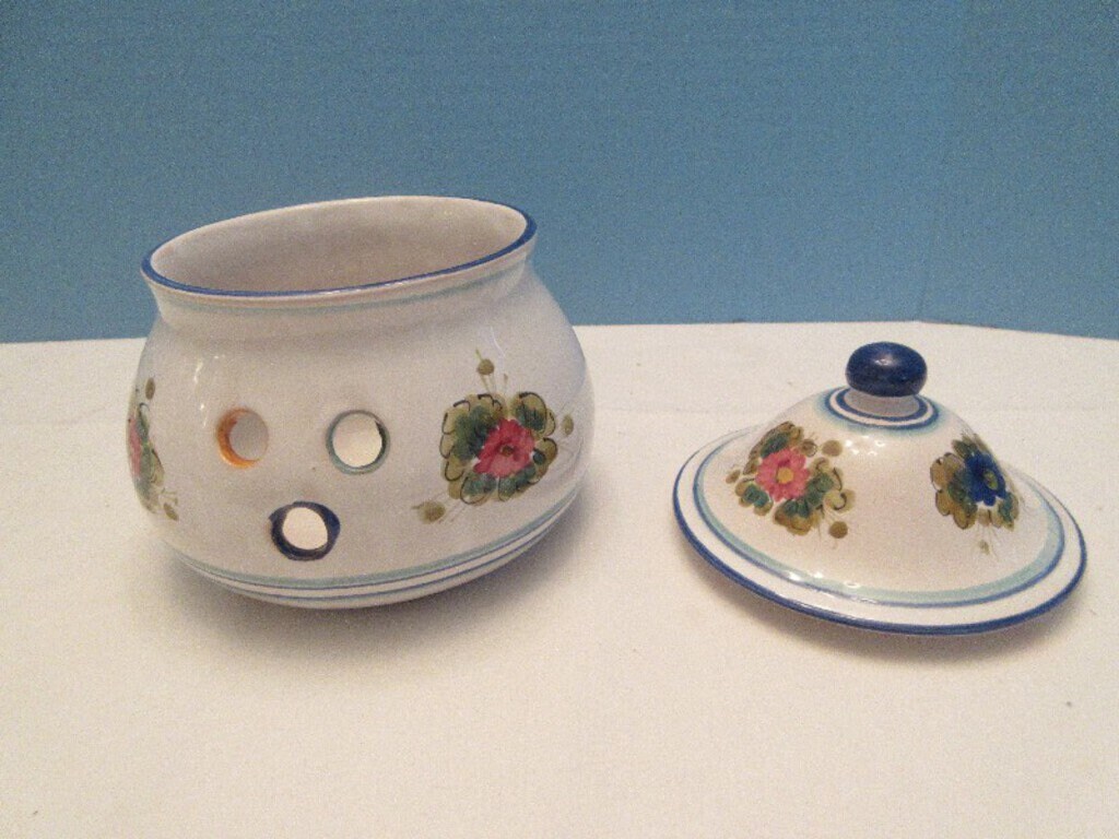 Deruta Italy Hand Painted Floral Foliage Swag Garlic Storage & Lid - Etsy