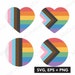 Circle and Heart LGBTQ+ Pride Flags. Printable Cut Files Svg, Eps and ...