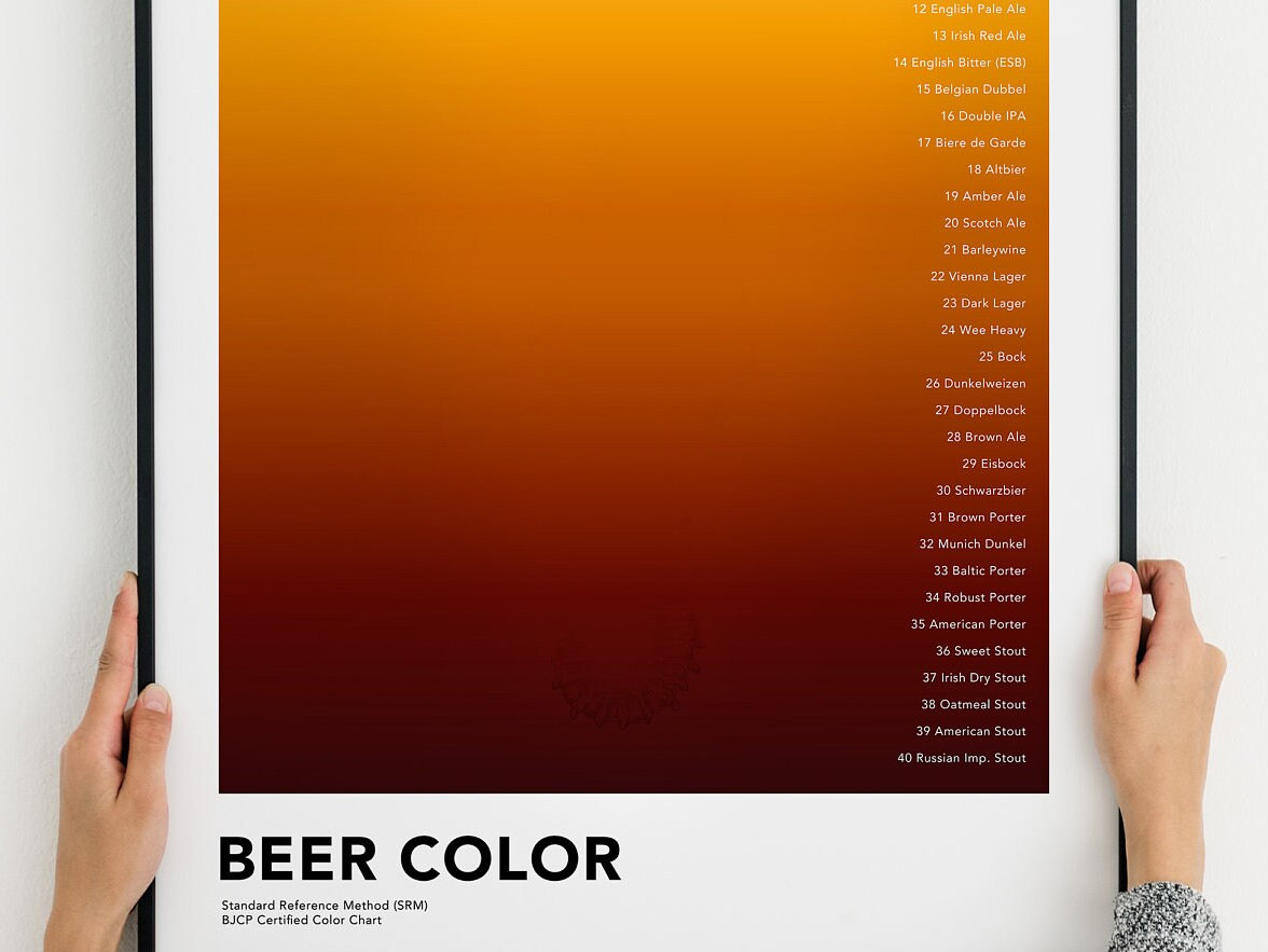 Beer Color Guide Print Beer Poster Beer Styles Beer Lover Print Beer ...