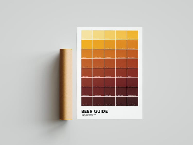 Beer Styles Guide Print: SRM Color Chart, Beer Lover Gift - Etsy