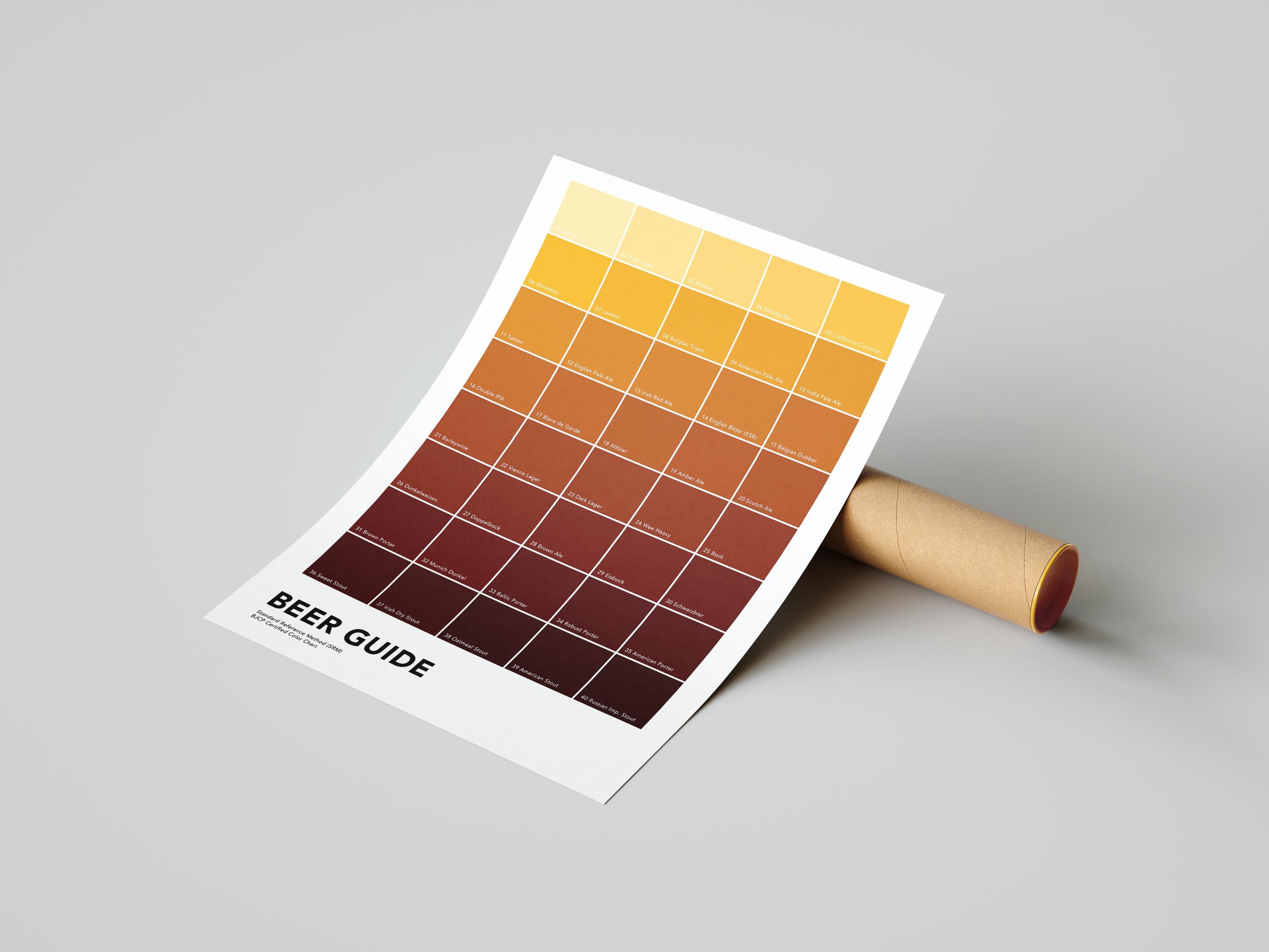 Beer Styles Guide Print: SRM Color Chart, Beer Lover Gift - Etsy