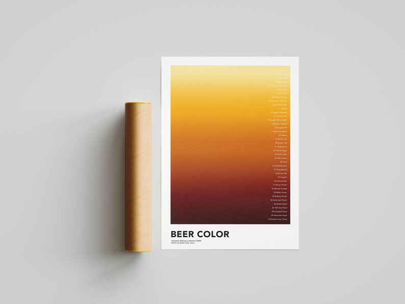 Beer Color Guide Print Beer Poster Beer Styles Beer Lover Print Beer ...