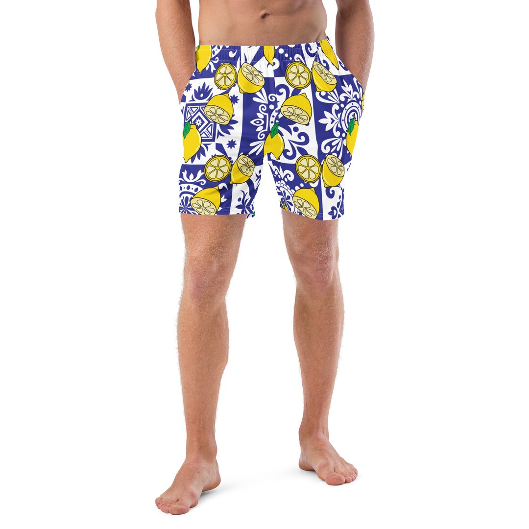 Lemon Patterned Men's Bathing Suit - Etsy