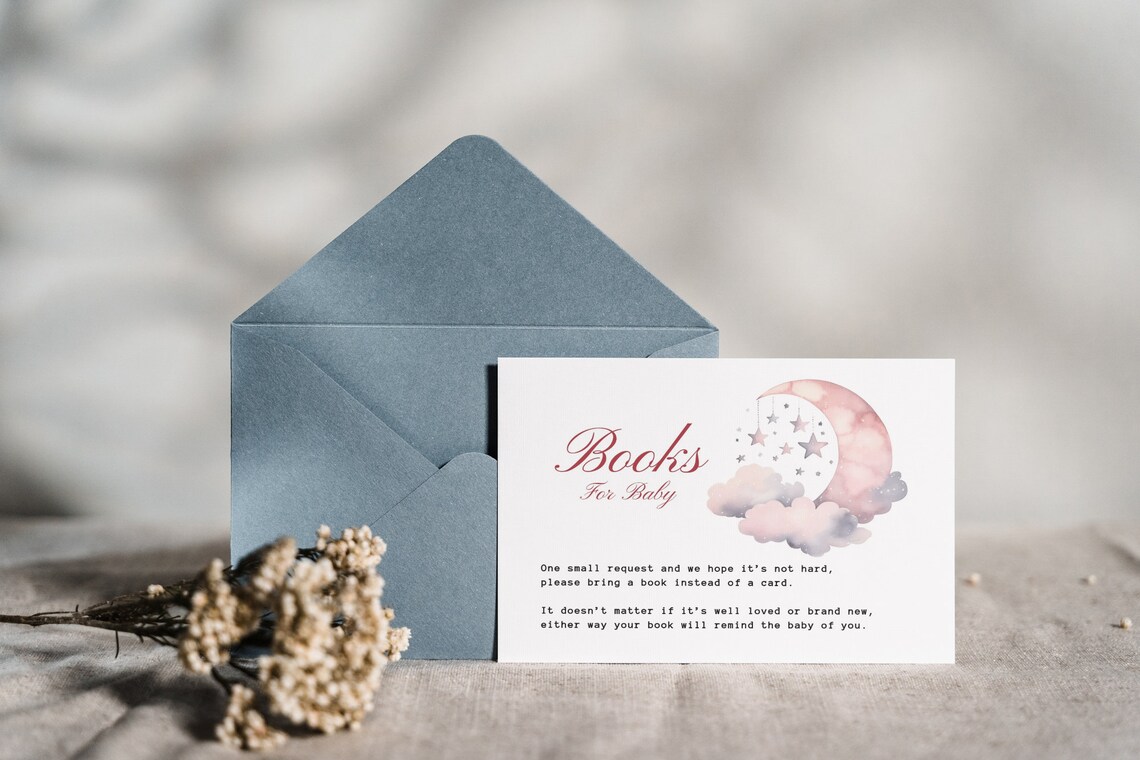 Printable Books for Baby Moon Card Template Perfect for Pink Children's ...