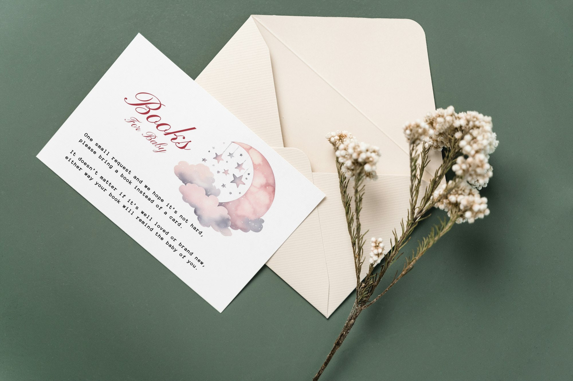 Printable Books for Baby Moon Card Template Perfect for Pink Children's ...