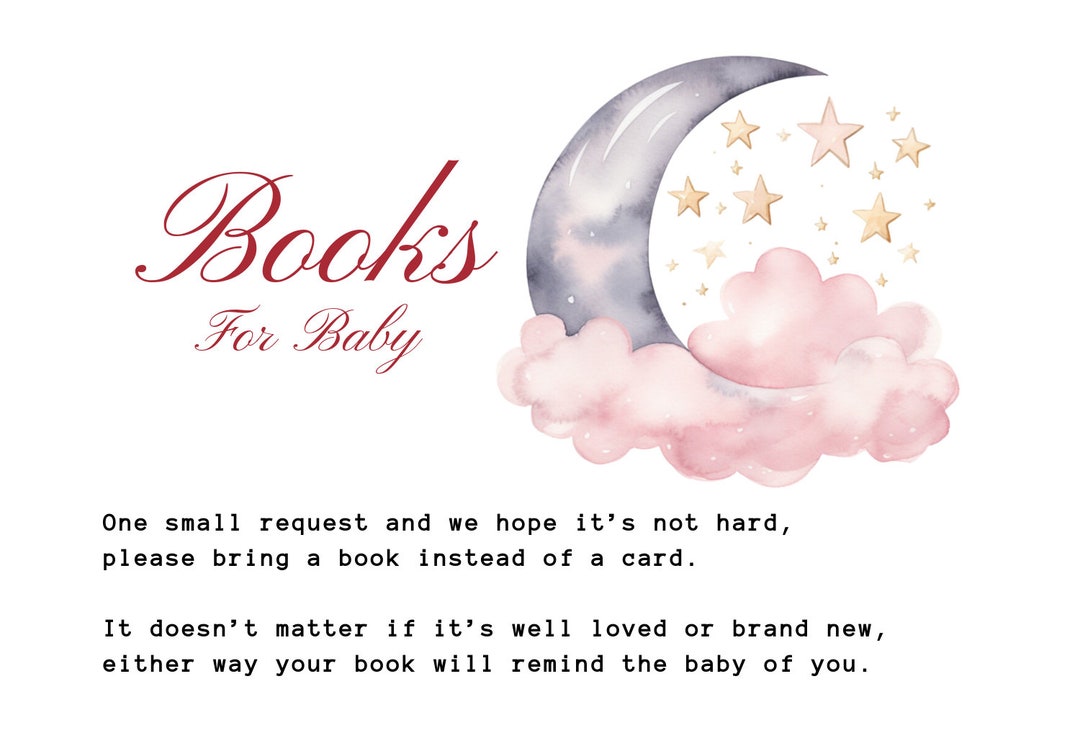 Printable Books for Baby Moon Card Template Perfect for Pink Children's ...