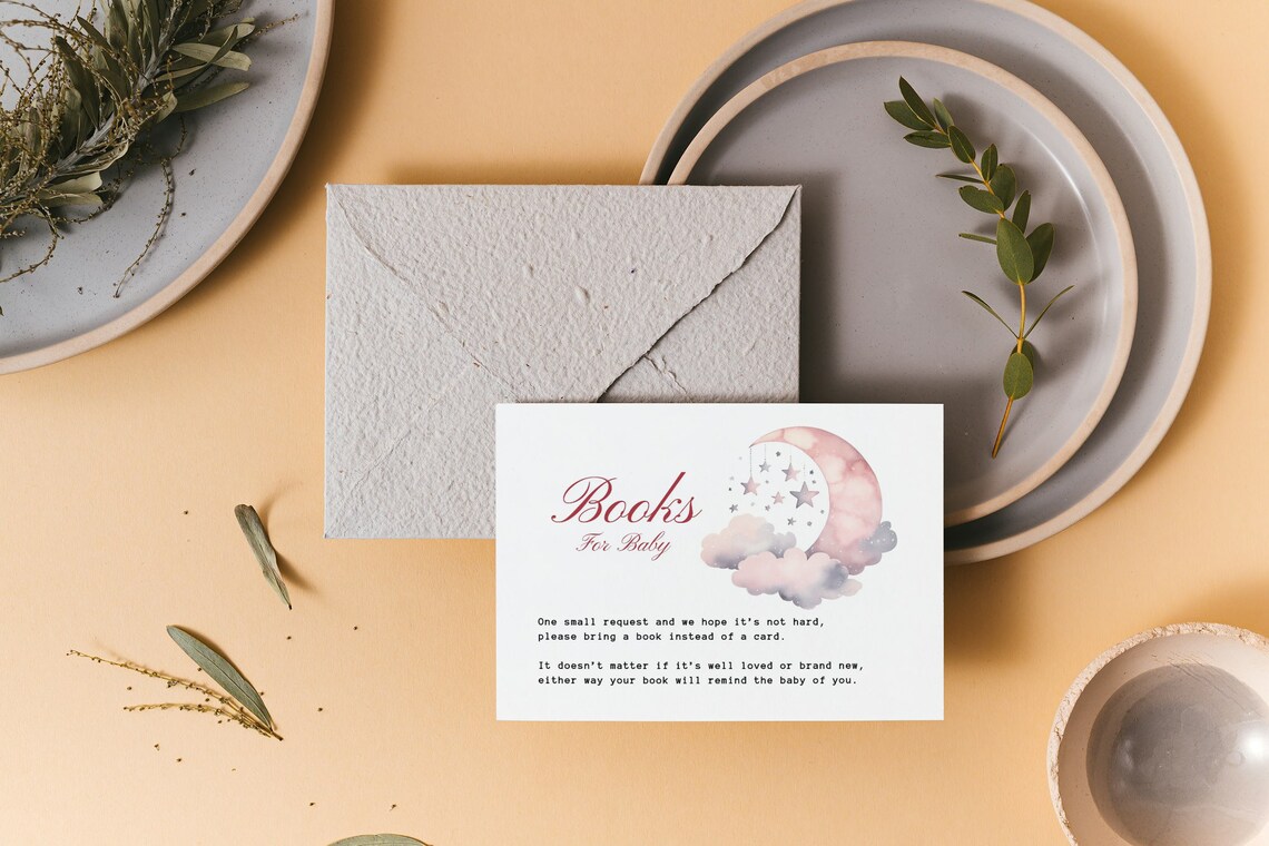 Printable Books for Baby Moon Card Template Perfect for Pink Children's ...