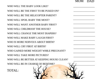 Guess Who Halloween Baby Shower Game, Printable Template, Instant ...