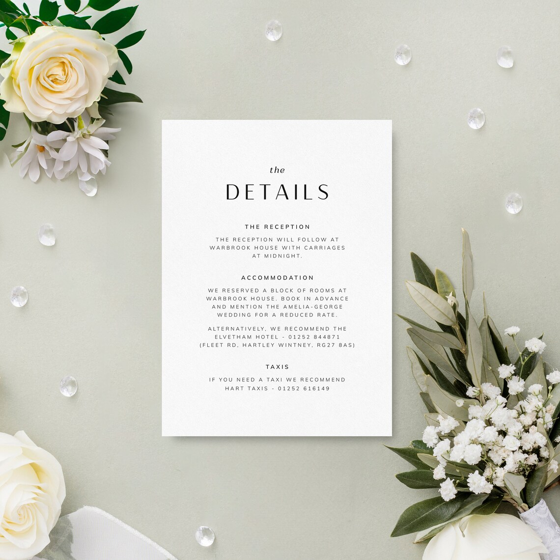 Amelia Wedding Invitation Suite Template, Minimalist, 100% Editable ...