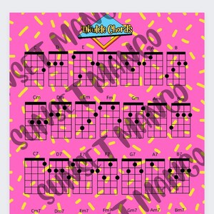 8 Fun Printable Ukulele Chord Digital Posters, Instant Download - Etsy
