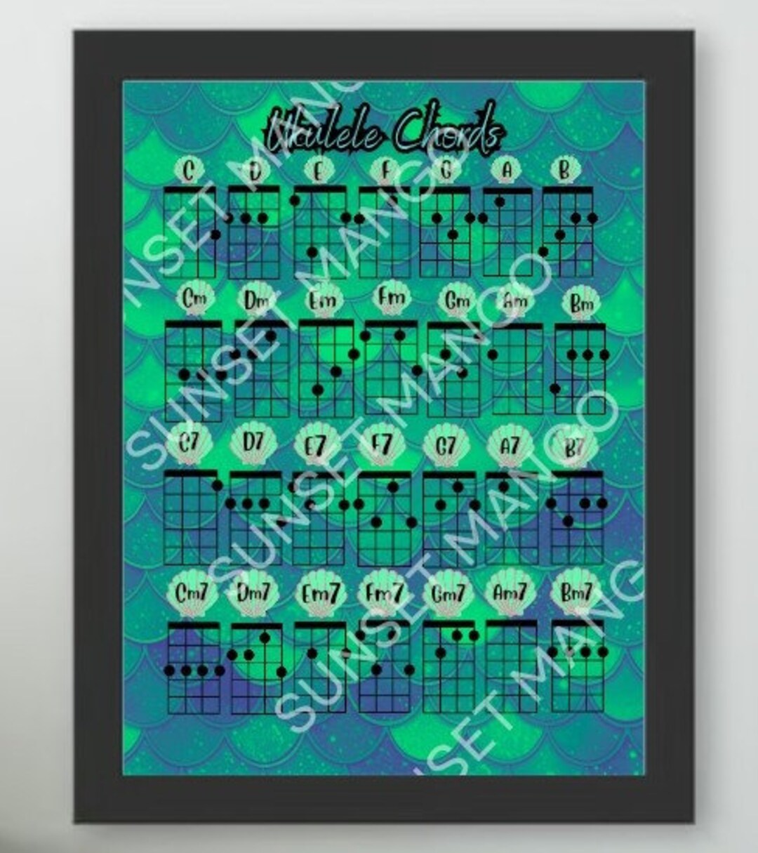 Mermaid Ukulele Chord Digital Chart, Instant Download - Etsy