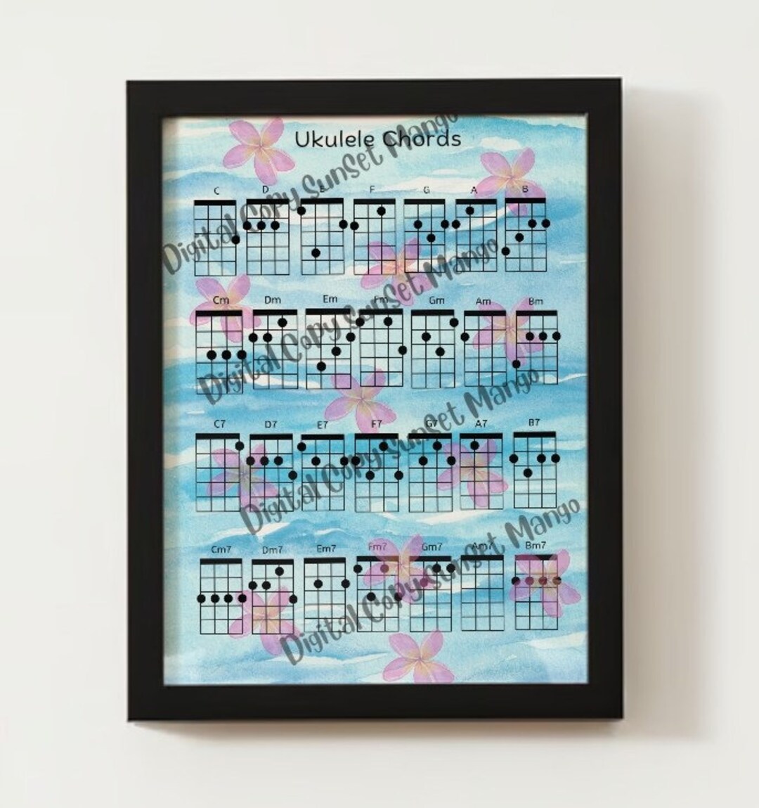 Printable Ukulele Chord Poster Digital Download - Etsy