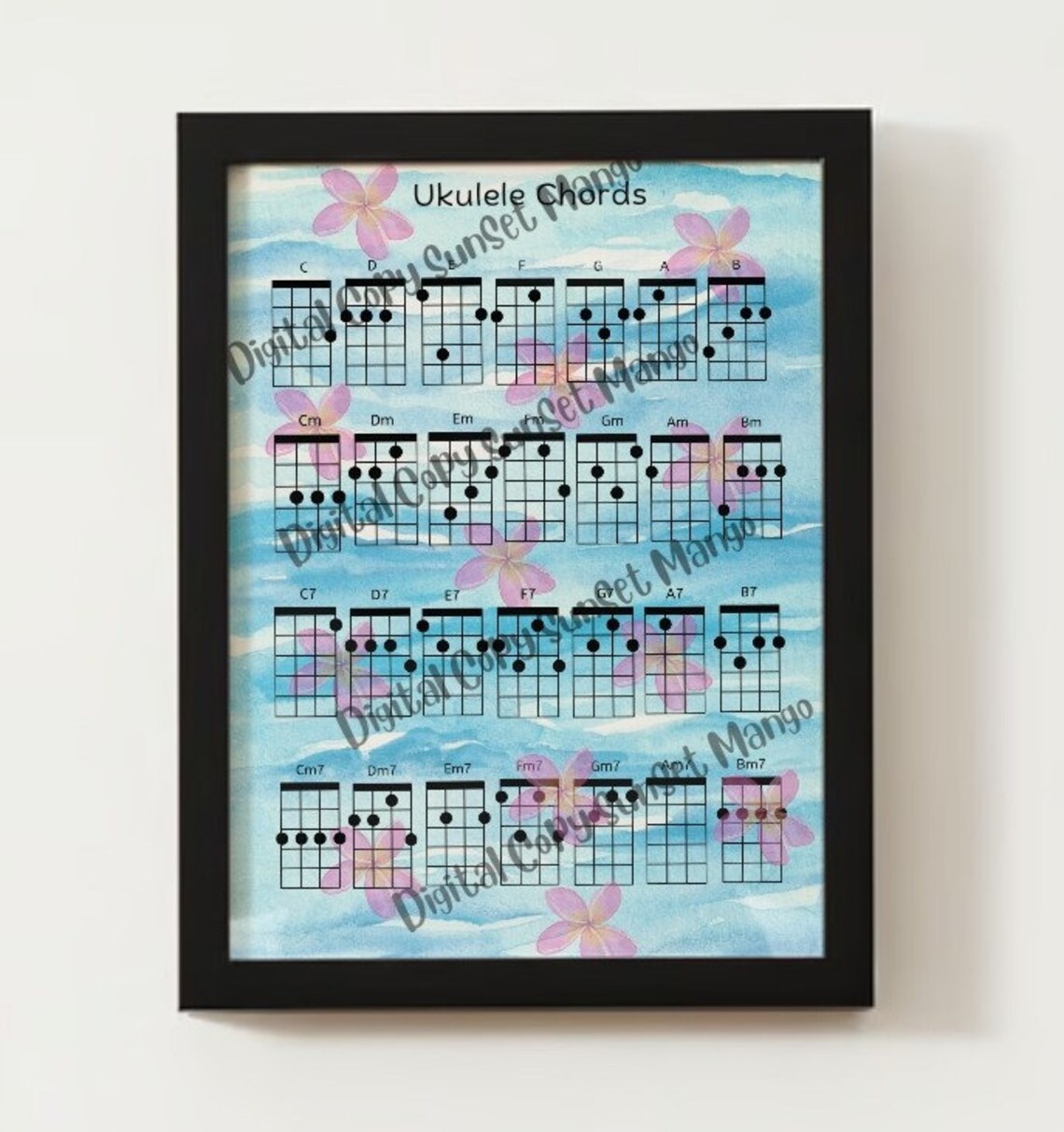 Printable Ukulele Chord Poster Digital Download - Etsy
