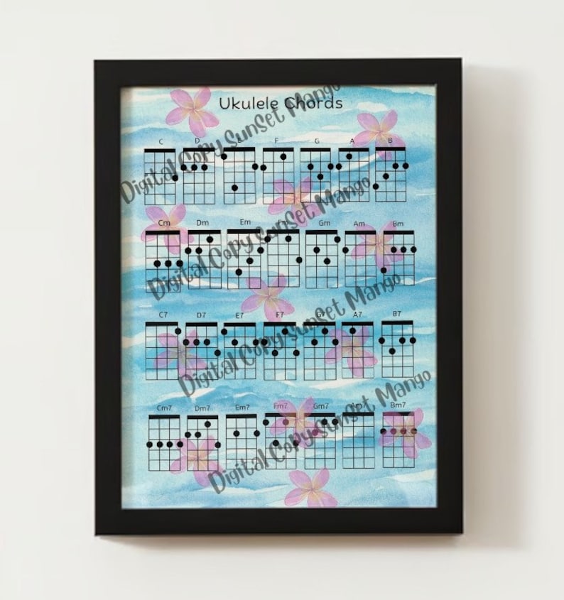 Printable Ukulele Chord Poster Digital Download - Etsy