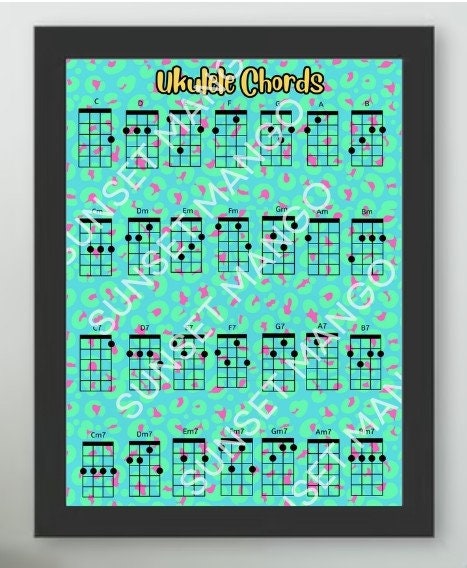 8 Fun Printable Ukulele Chord Digital Posters, Instant Download - Etsy