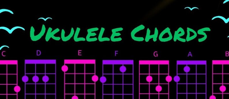 Bright Ukulele Chord Poster Instant Digital Download - Etsy